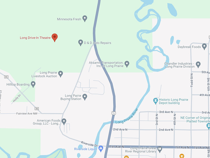 long drive in theatre 10 map