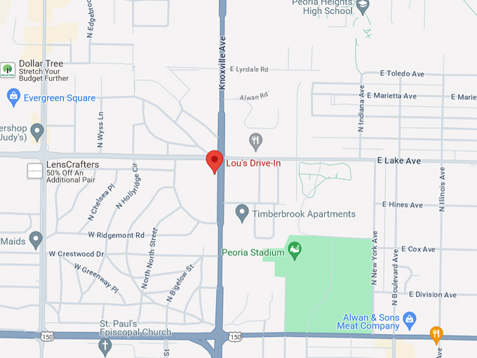 Lou’s Drive-In Map