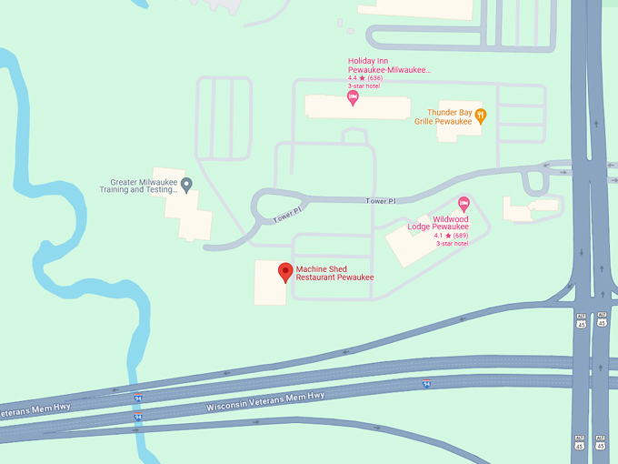 Machine Shed Restaurant 10 Map