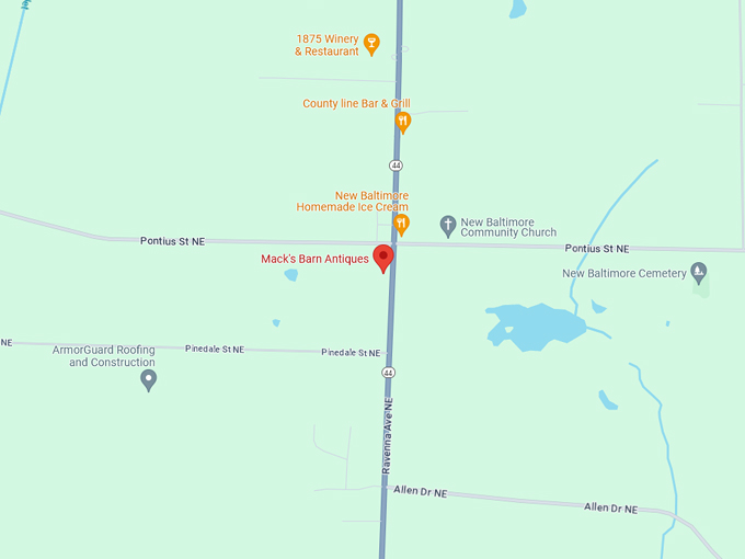 Mack's Barn Antiques 10 Map