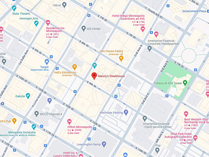 Manny's Steakhouse map