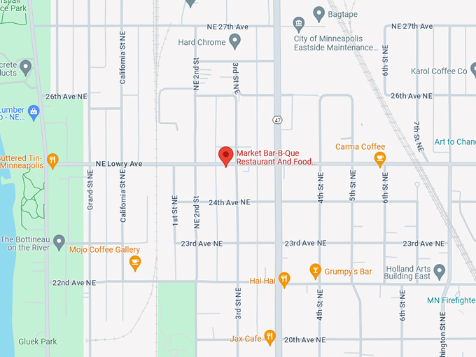 Market Bar-B-Que Restaurant and Food Trucks 10 Map