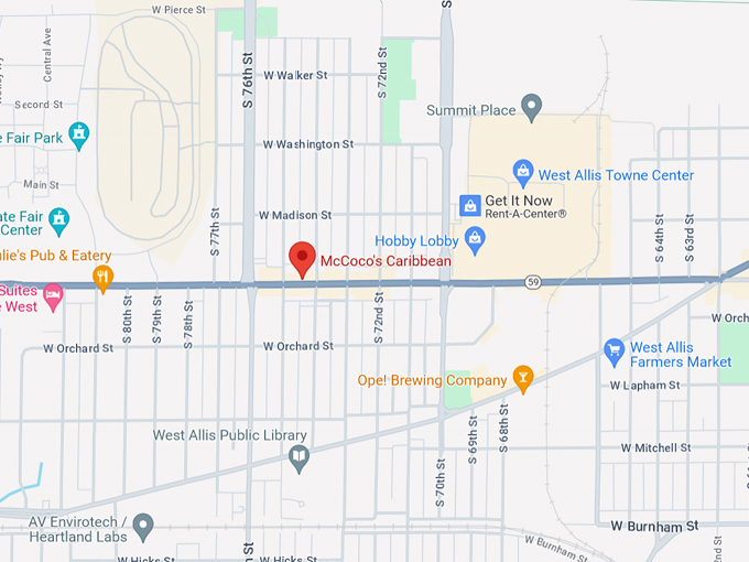 mccoco's caribbean restaurant 10 map