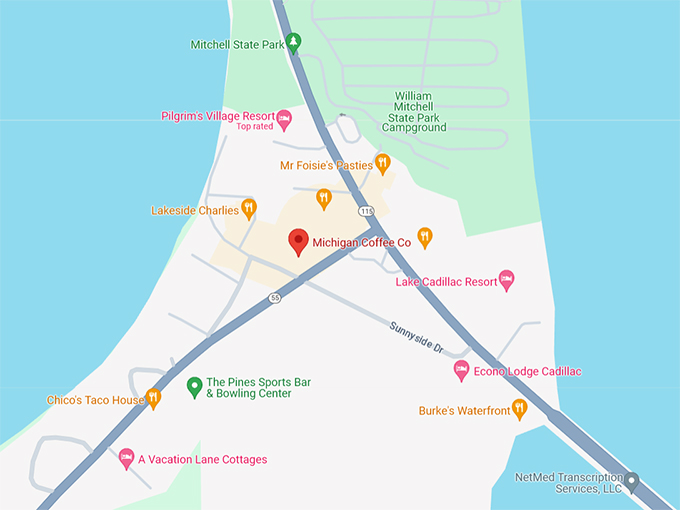 Michigan Coffee Co. 10 Map