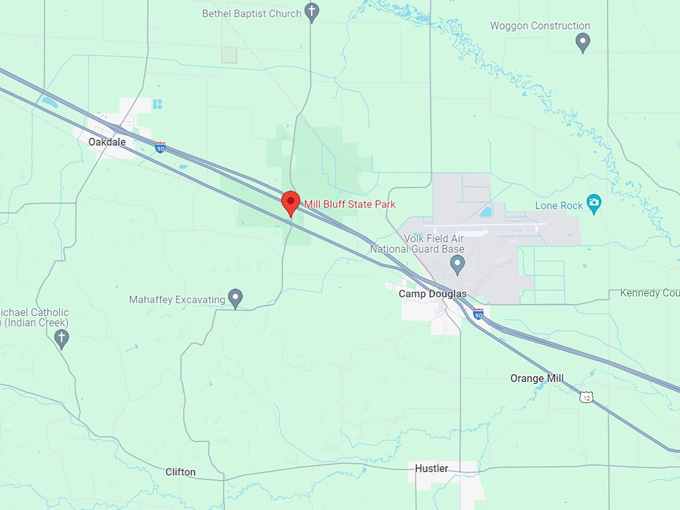 Mill Bluff State Park 10 map
