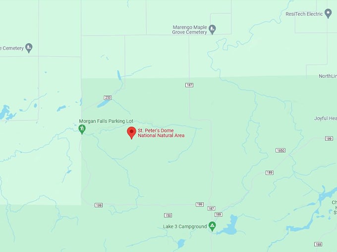 Morgan Falls at St. Peter's Dome Recreation Area 10 Map