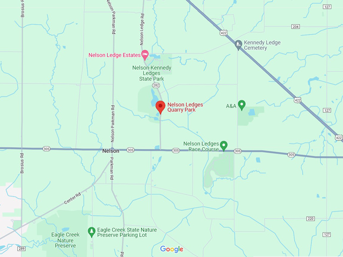 Nelson Ledges Quarry Park 10 Map