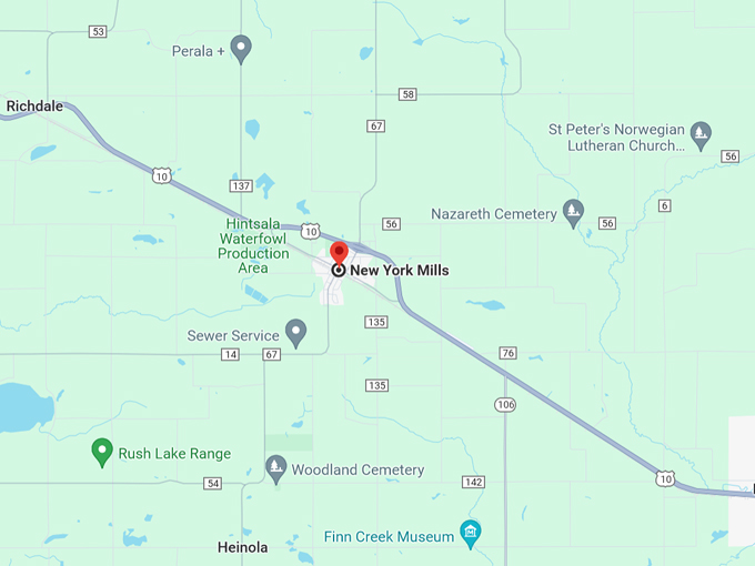 New York Mills 10 Map