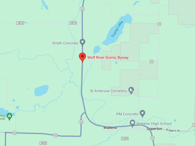 Nicolet-Wolf Scenic Byway 9 Map
