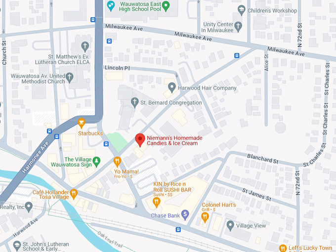 Niemann's Homemade Candies & Ice Cream 10 map