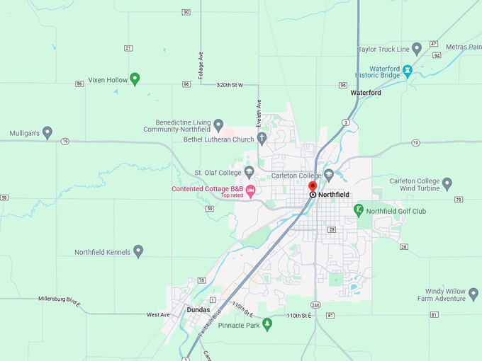 Northfield, MN 10 map