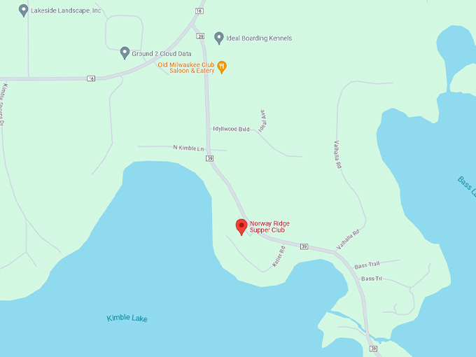 Norway Ridge Supper Club 10 Map