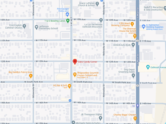 Oaks Candy Corner 10 Map