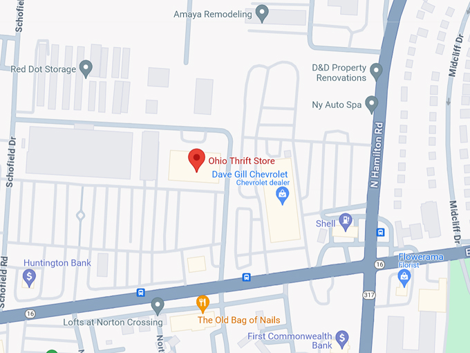 Ohio Thrift Store 10 Map