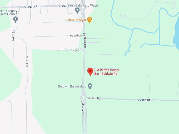 Old Detroit Burger Bar 10 Map