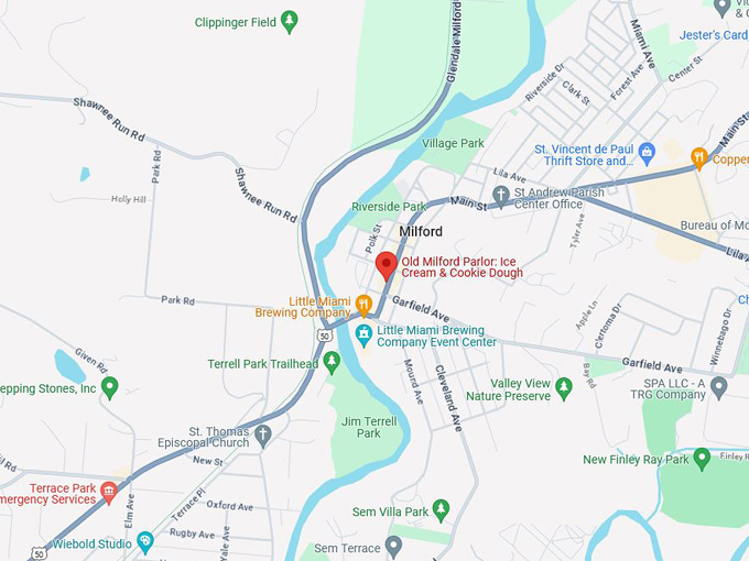 Old Milford Parlor 10 map