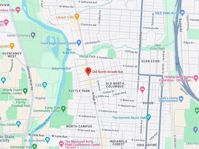 Old North Arcade Bar 10 Map