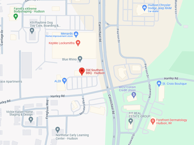 Old Southern BBQ 10 Map