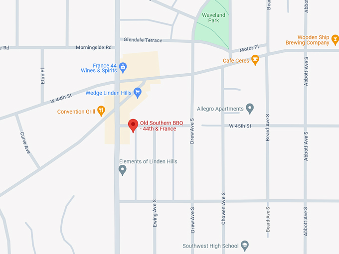 Old Southern BBQ 10 Map