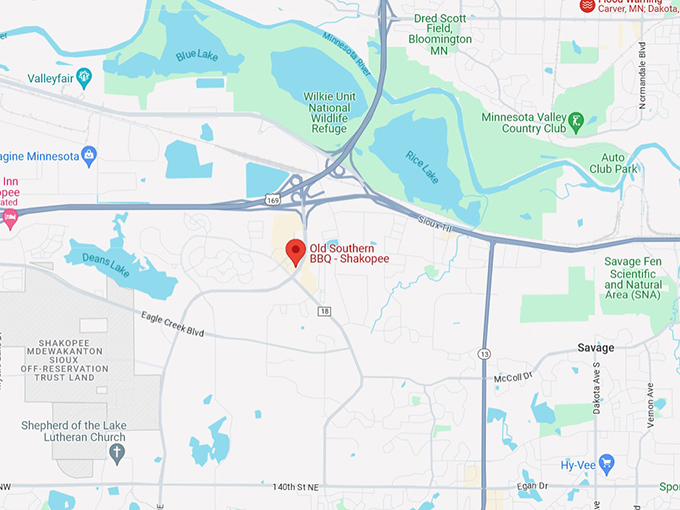 Old Southern BBQ 10 Map