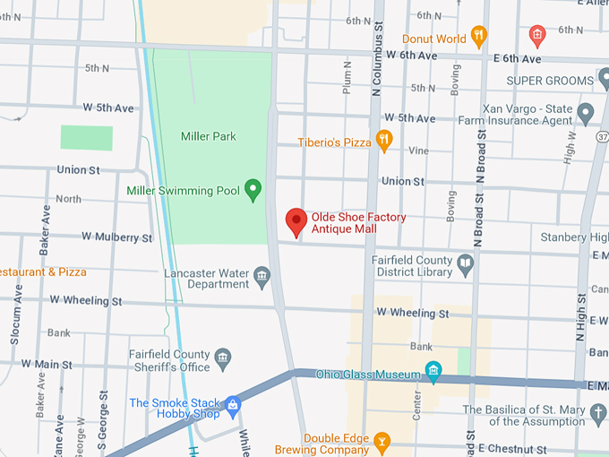 Olde Shoe Factory Antique Mall 10 Map