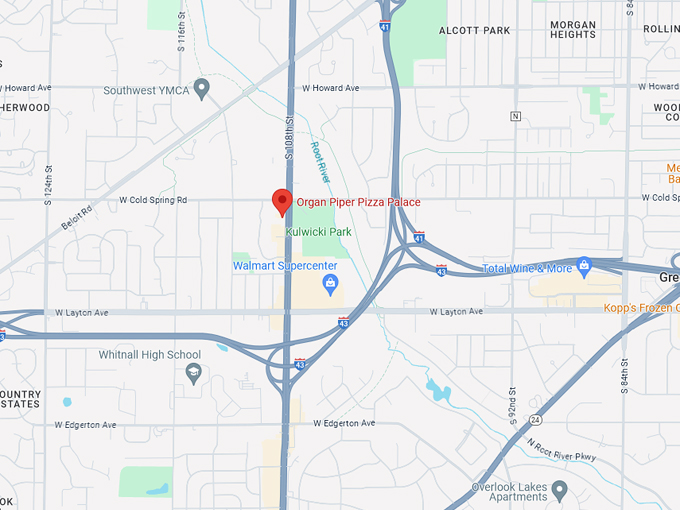 Organ Piper Pizza Palace 10 Map