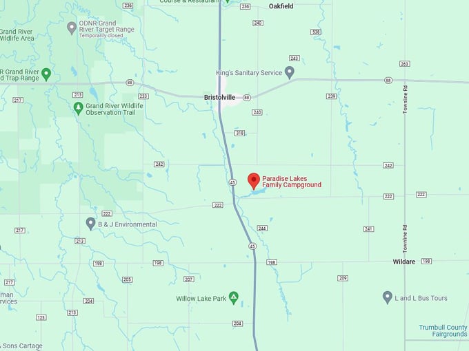 Paradise Lakes Family Campground 10 map