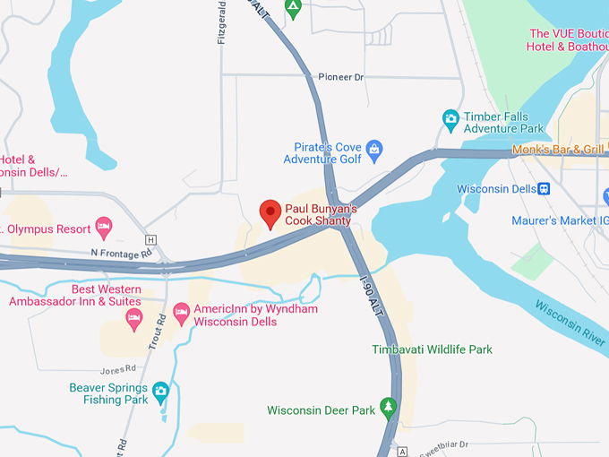 Paul Bunyan's Cook Shanty 10 Map