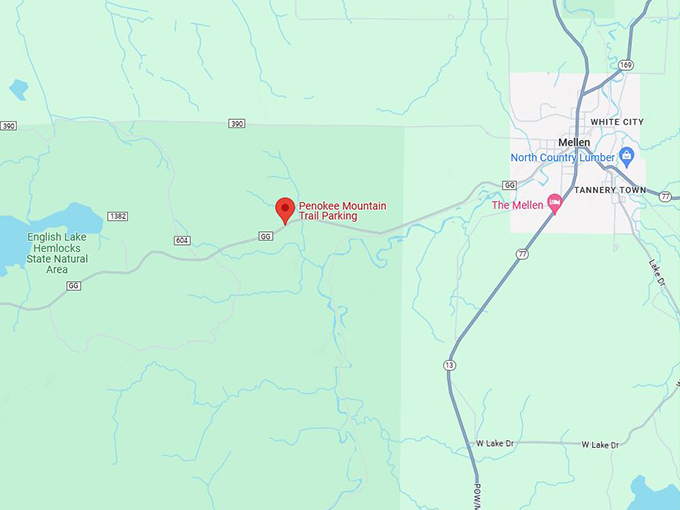 Penokee Mountain Range Overlook 10 Map