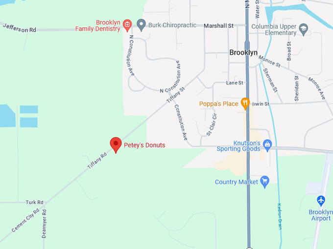 Petey's Donuts 10 Map