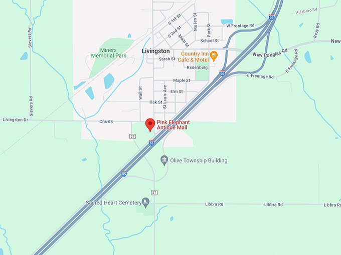 Pink Elephant Antique Mall Map