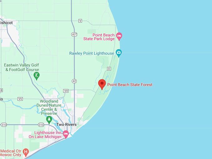 Point Beach State Forest 10 Map