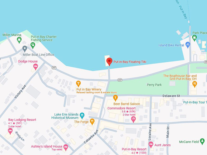 Put-In-Bay Floating Tiki 10 map