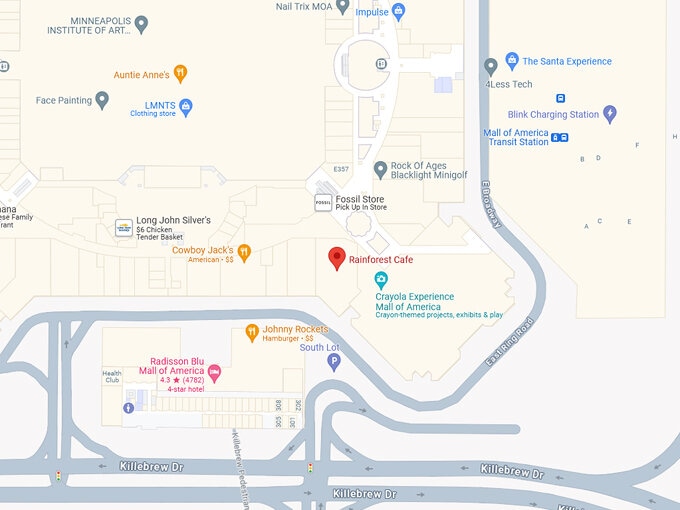 Rainforest Cafe 10 Map