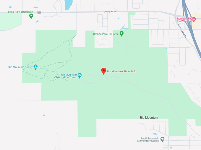 Rib Mountain State Park 10 Map