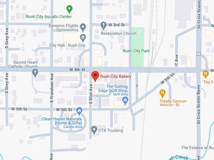 Rush City Bakery 10 Map