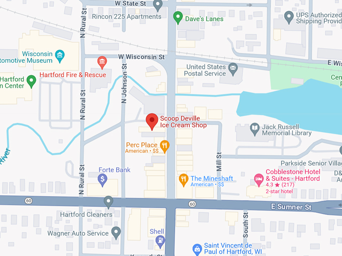 Scoop Deville Ice Cream Shop 10 Map