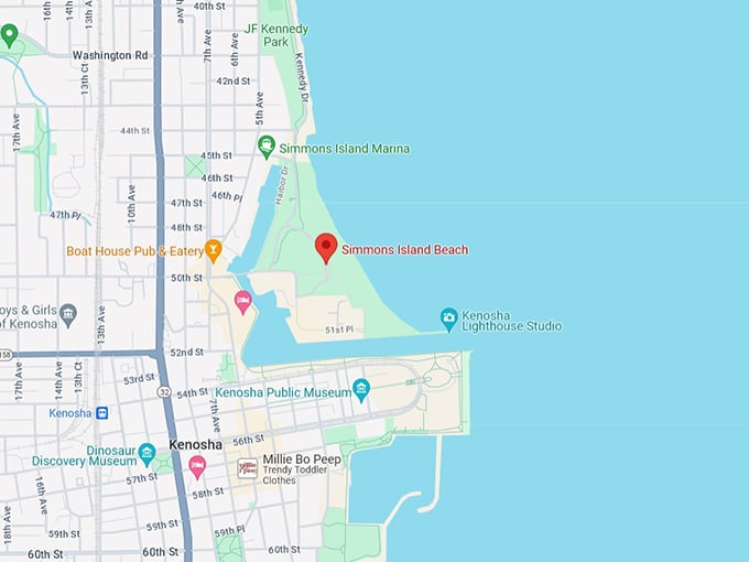 Simmons Island Beach 10 Map