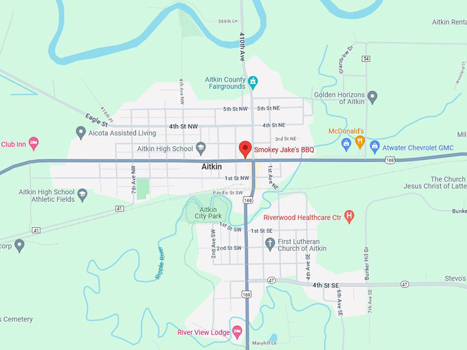 Smokey Jake's BBQ 10 map