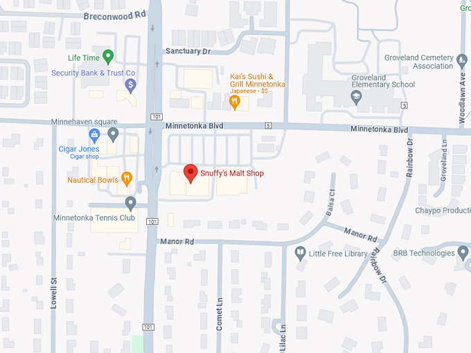 Snuffy's Malt Shop 10 Map