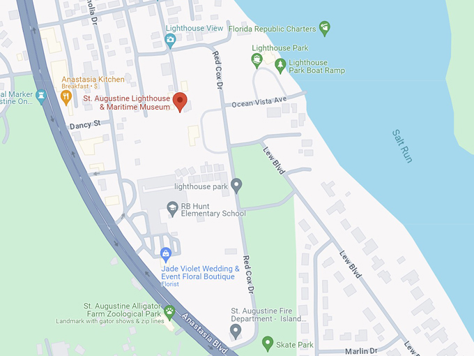 st. augustine lighthouse 10 map