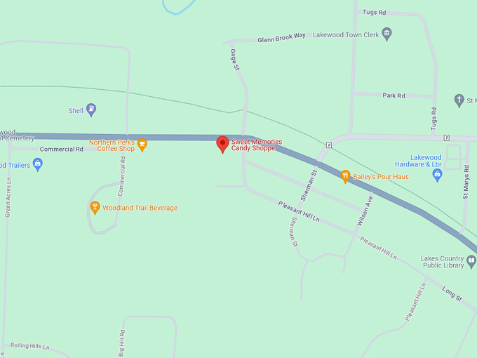 Sweet Memories Candy Shoppe 10 Map