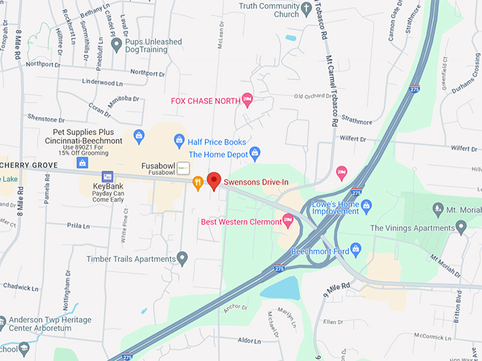 Swensons Drive-In 10 Map