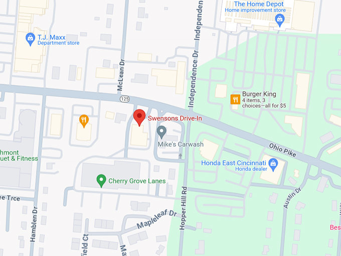 Swensons Drive-In 10 Map