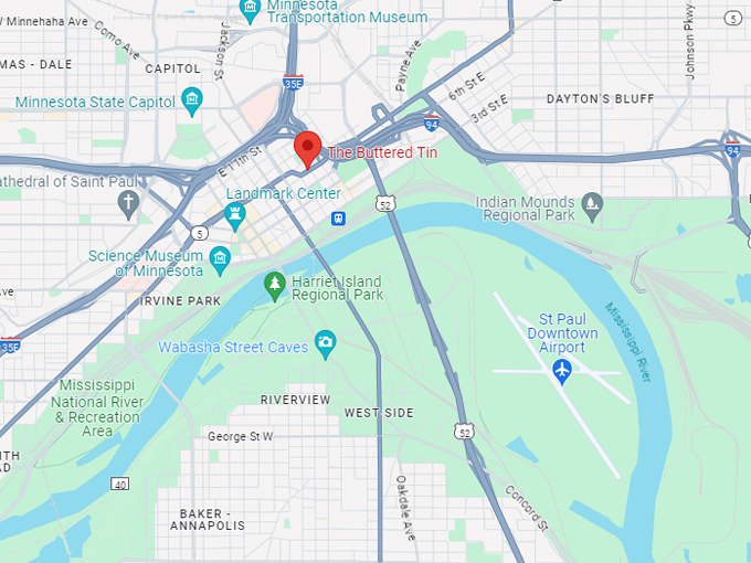 the buttered tin 10 map