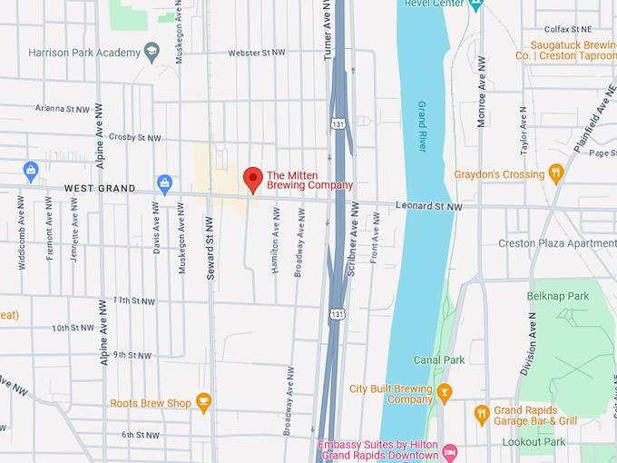 The Mitten Brewing Company 10 Map