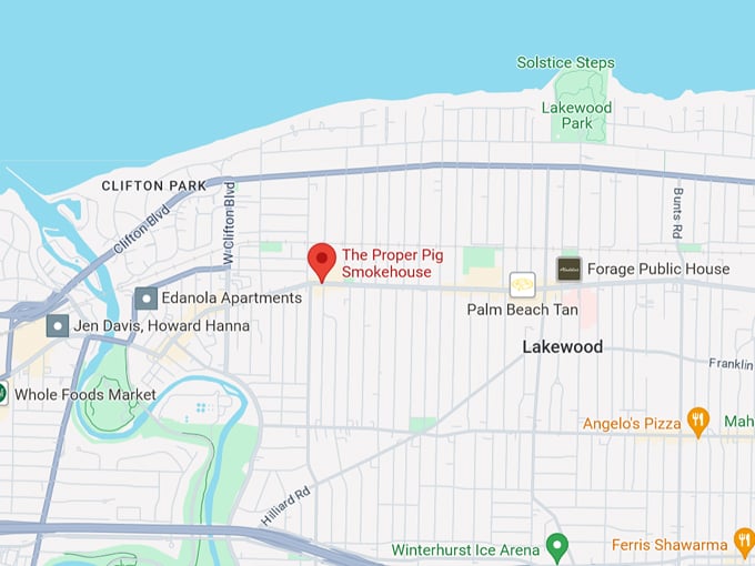 The Proper Pig Smokehouse 10 Map