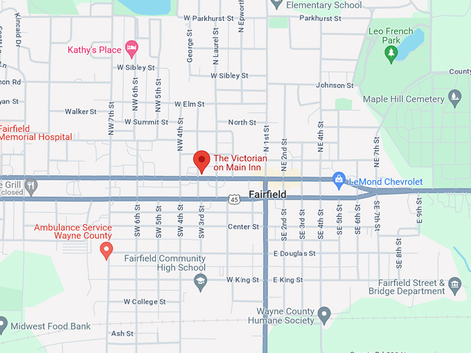 The Victorian on Main Inn 10 Map