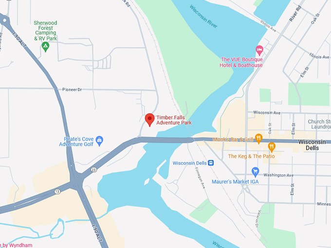 Timber Falls Adventure Park 10 Map