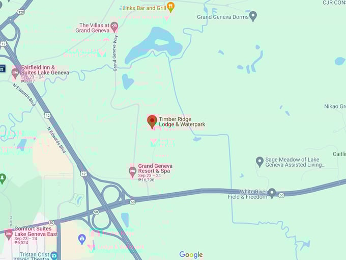 Timber Ridge Lodge & Waterpark 10 Map